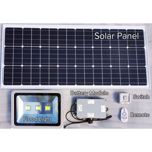 150W LED Flood Light with Solar Panel and Internal Battery – Uneek LEDs