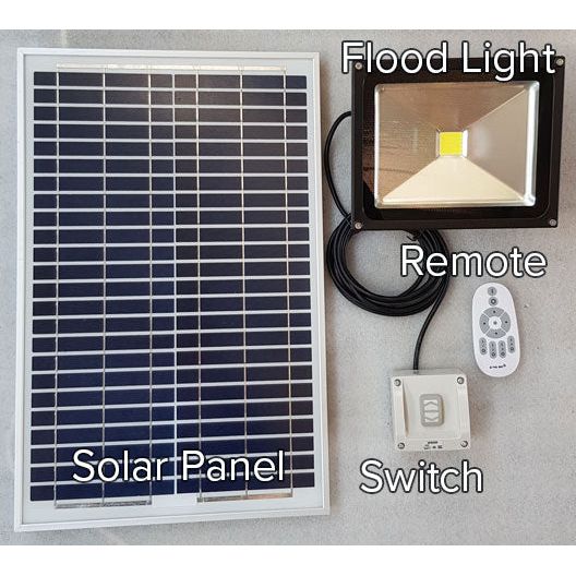 50W LED Flood Light with Solar Panel and Internal Battery – Uneek LEDs
